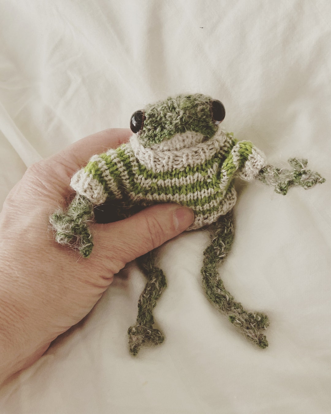 Knitted Frog With Sweater - Etsy
