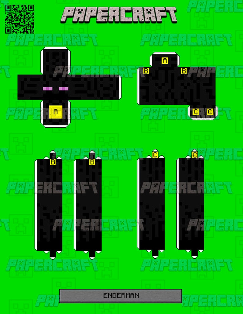 Printeable Set of Minecraft the End + Ender Dragon + Ender Man ...