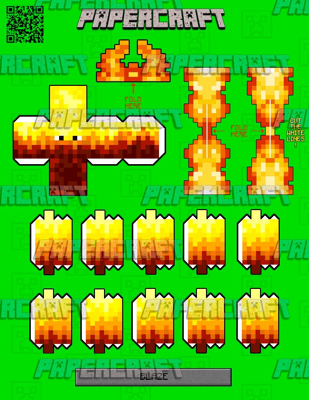 Printeable Set of Minecraft Nether + Ghast + Blaze + Figures and Blocks ...