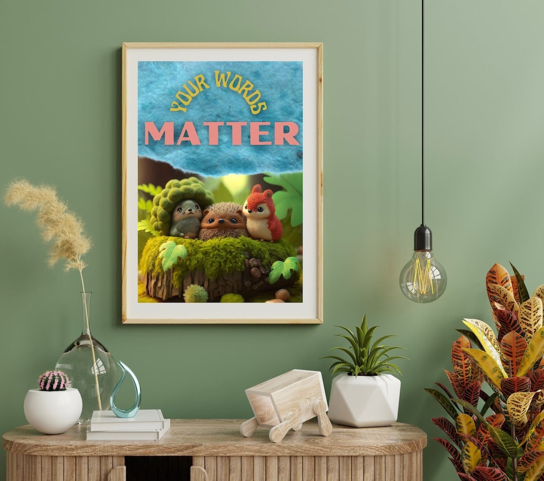 YOUR WORDS MATTER 2, Affirmations for Kids, Unframed Classroom Poster ...