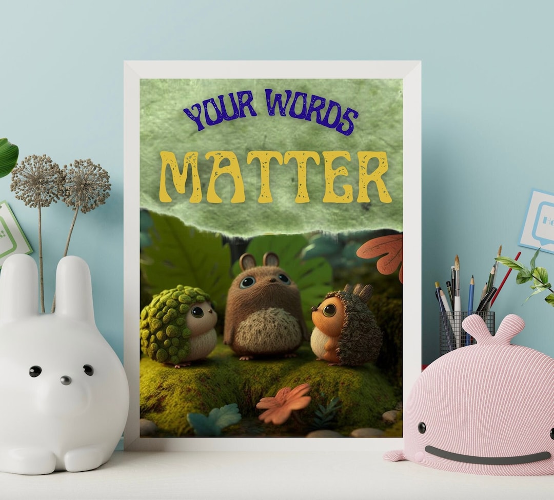 YOUR WORDS MATTER, Affirmations for Kids, Unframed Classroom Poster ...