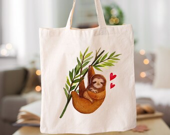 Sloth Tote Bag Colorful Bag Sloth Lover Bag Cute Sloth Bag - Etsy