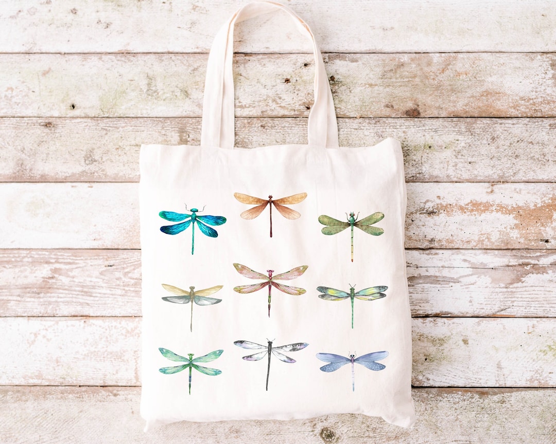 Dragonfly Tote Bag, Dragonfly Lover Gift, Cute Dragonfly Tote Bag ...