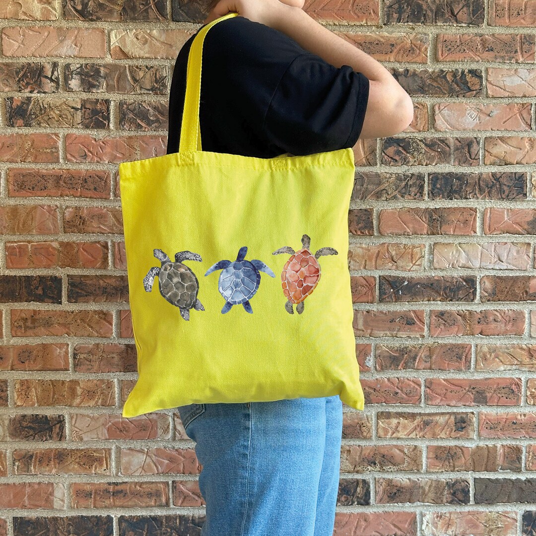 Sea Turtle Tote Bag, Beach Tote Bag, Summer Trip Tote Bag, Cute Turtle ...