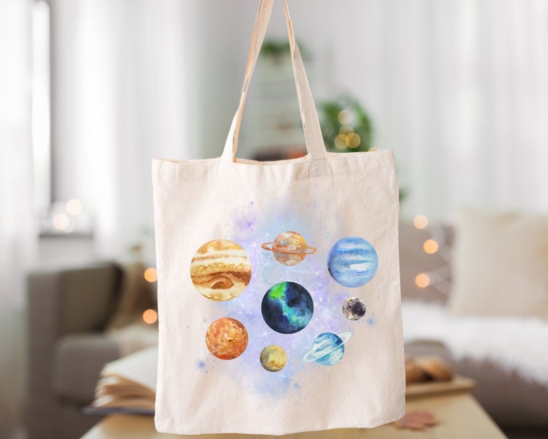 Solar System Tote Bag, Aesthetic Tote Bag, Galaxy Tote Bag, Celestial ...