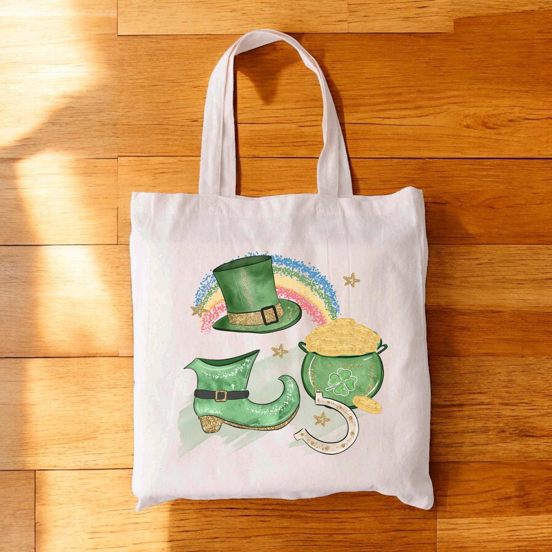 St. Patrick's Rainbow Tote Bag, Leprechaun Tote Bag, Lucky Shirt, St ...