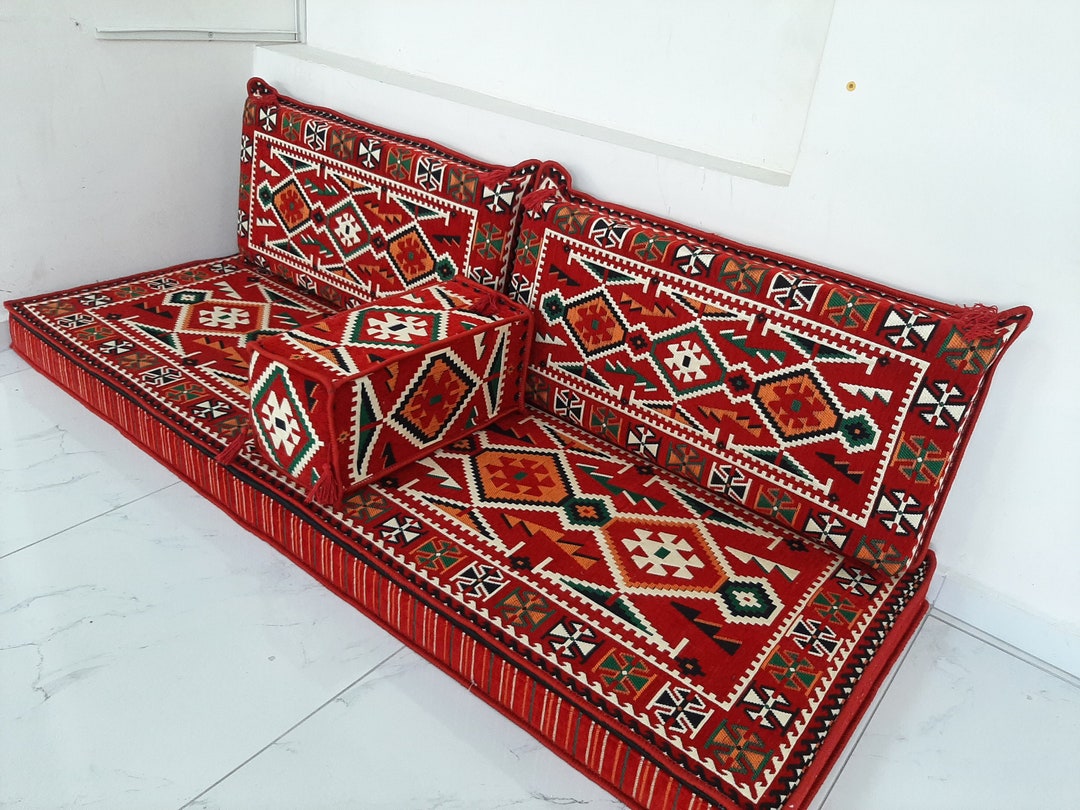 Red Floor Couch, Arabic Sofa Floor Seating,turkish Seating, Sectional ...