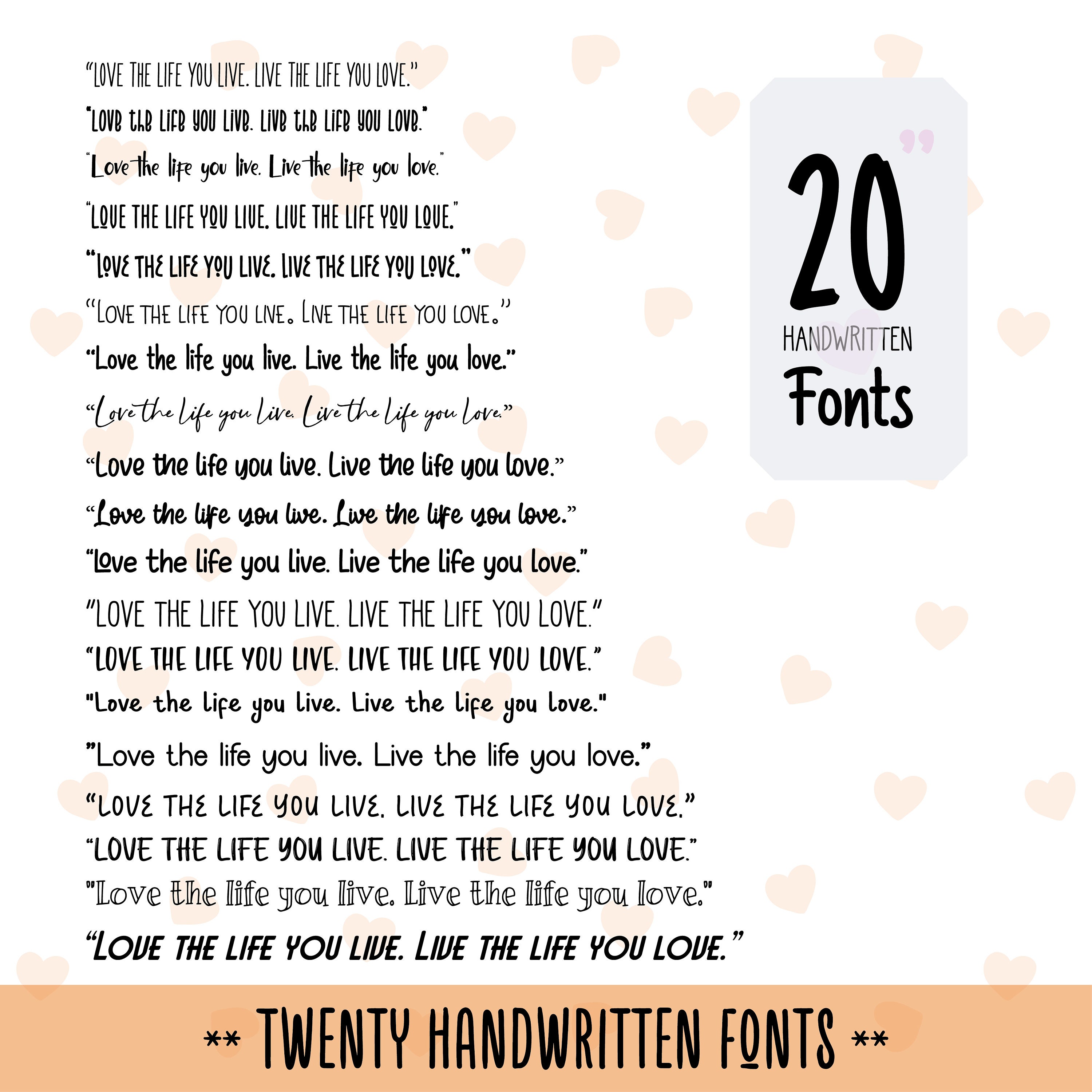 20 FONTS Handwriting Font Bundle | Font Bundle for Cricut | Handwriting ...