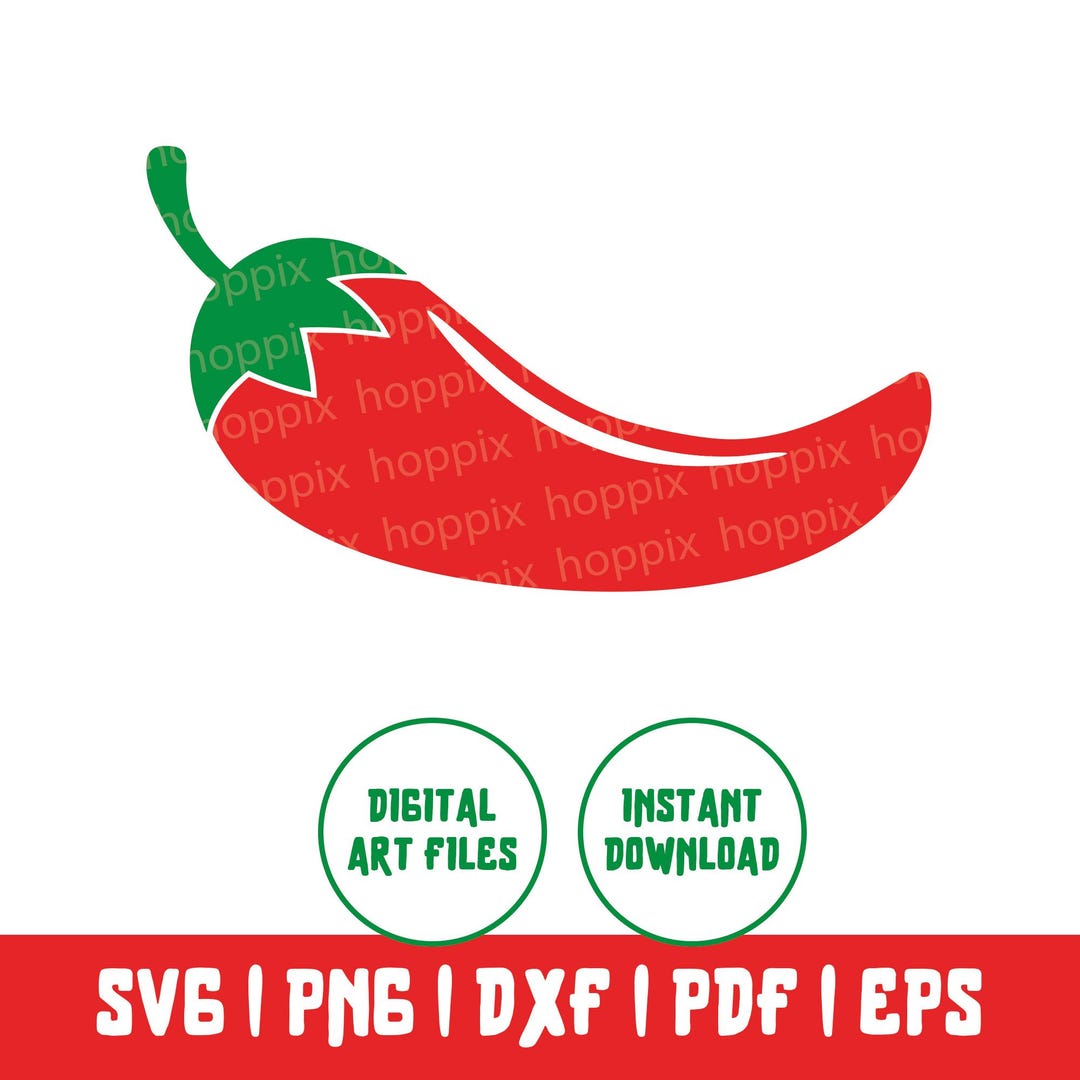 Red Chili Pepper SVG | Spicy Clipart, Vector Cut File (digital Download ...