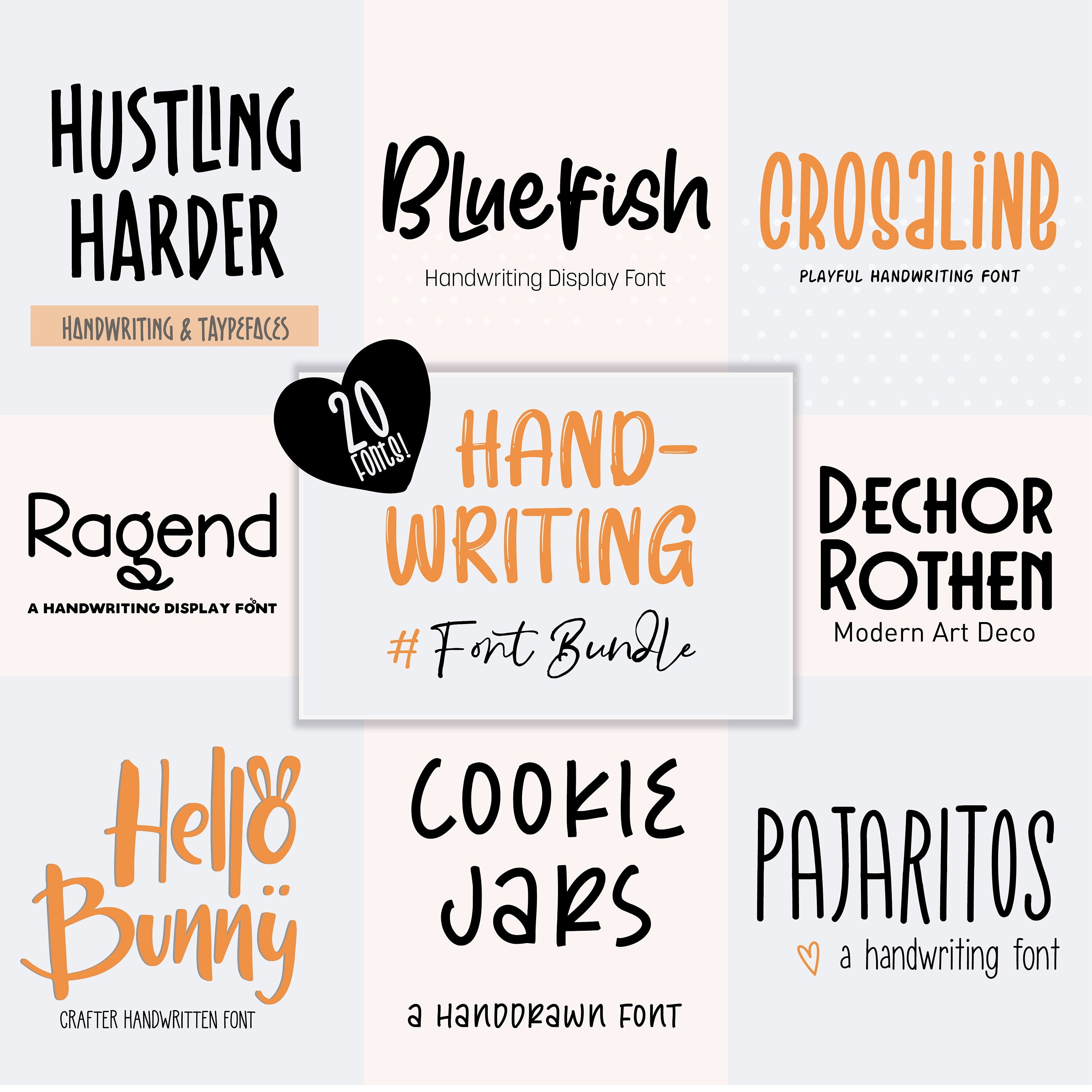 20 FONTS Handwriting Font Bundle | Font Bundle for Cricut | Handwriting ...