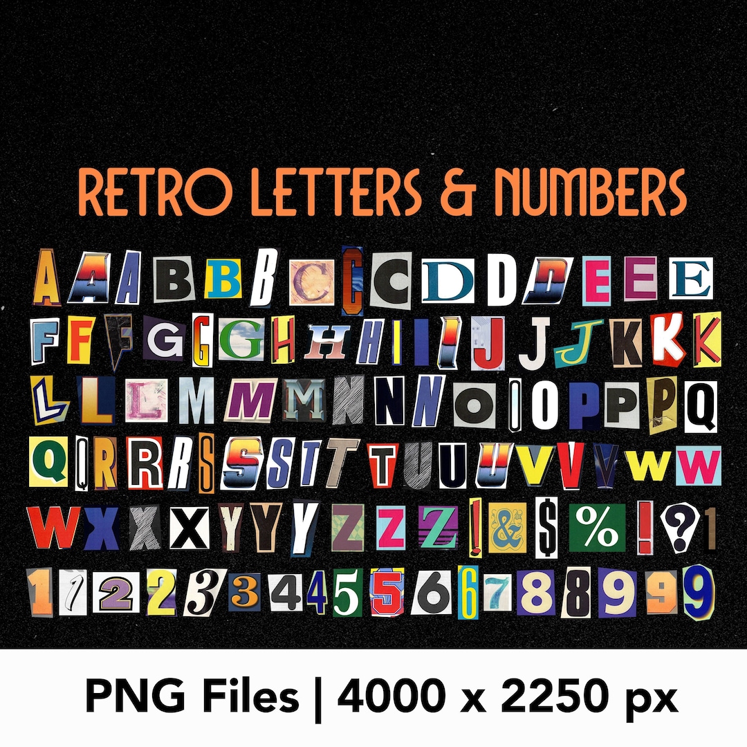 Ransom Letters | Retro Letters & Numbers | Digital Download | Printable ...