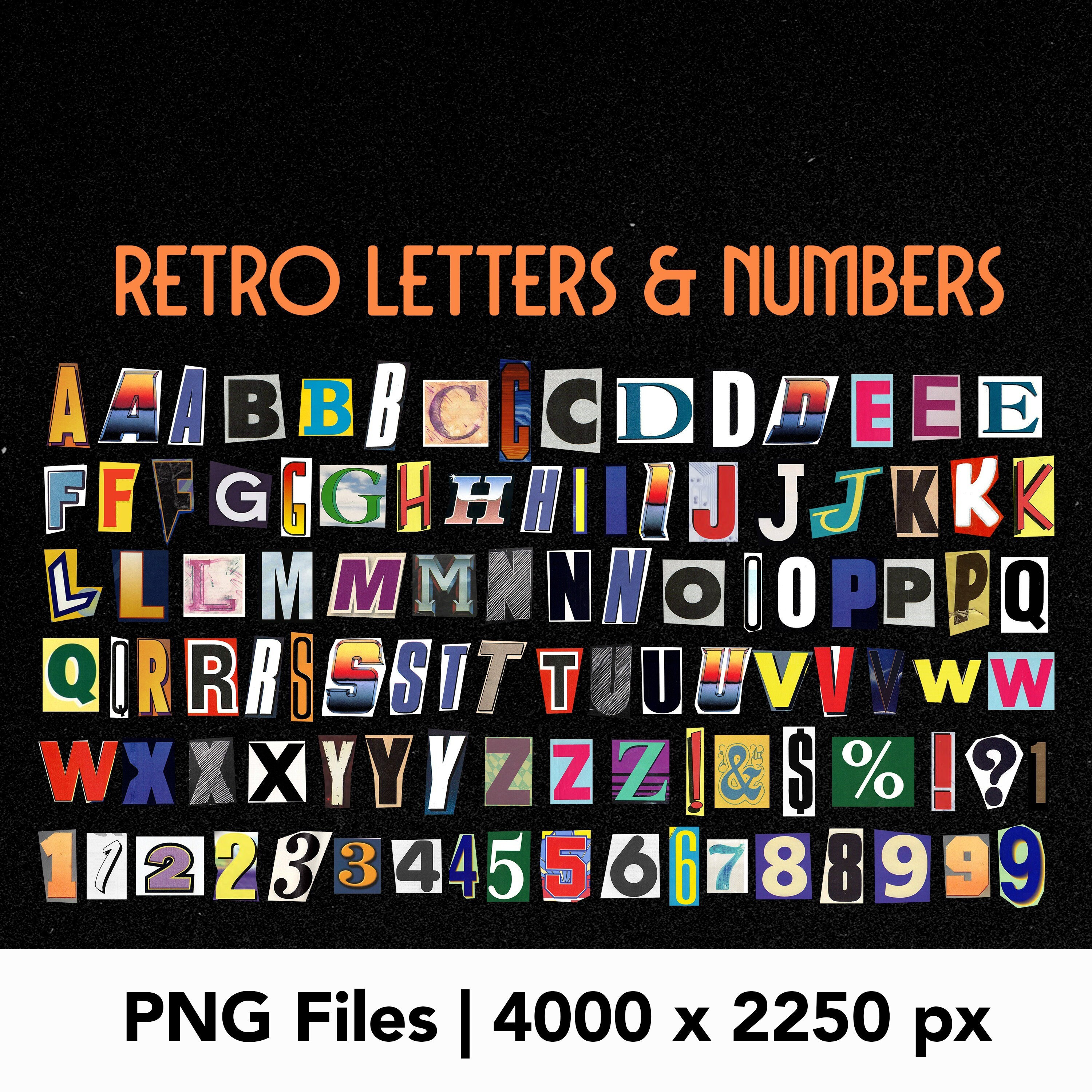 Ransom Letters | Retro Letters & Numbers | Digital Download | Printable ...