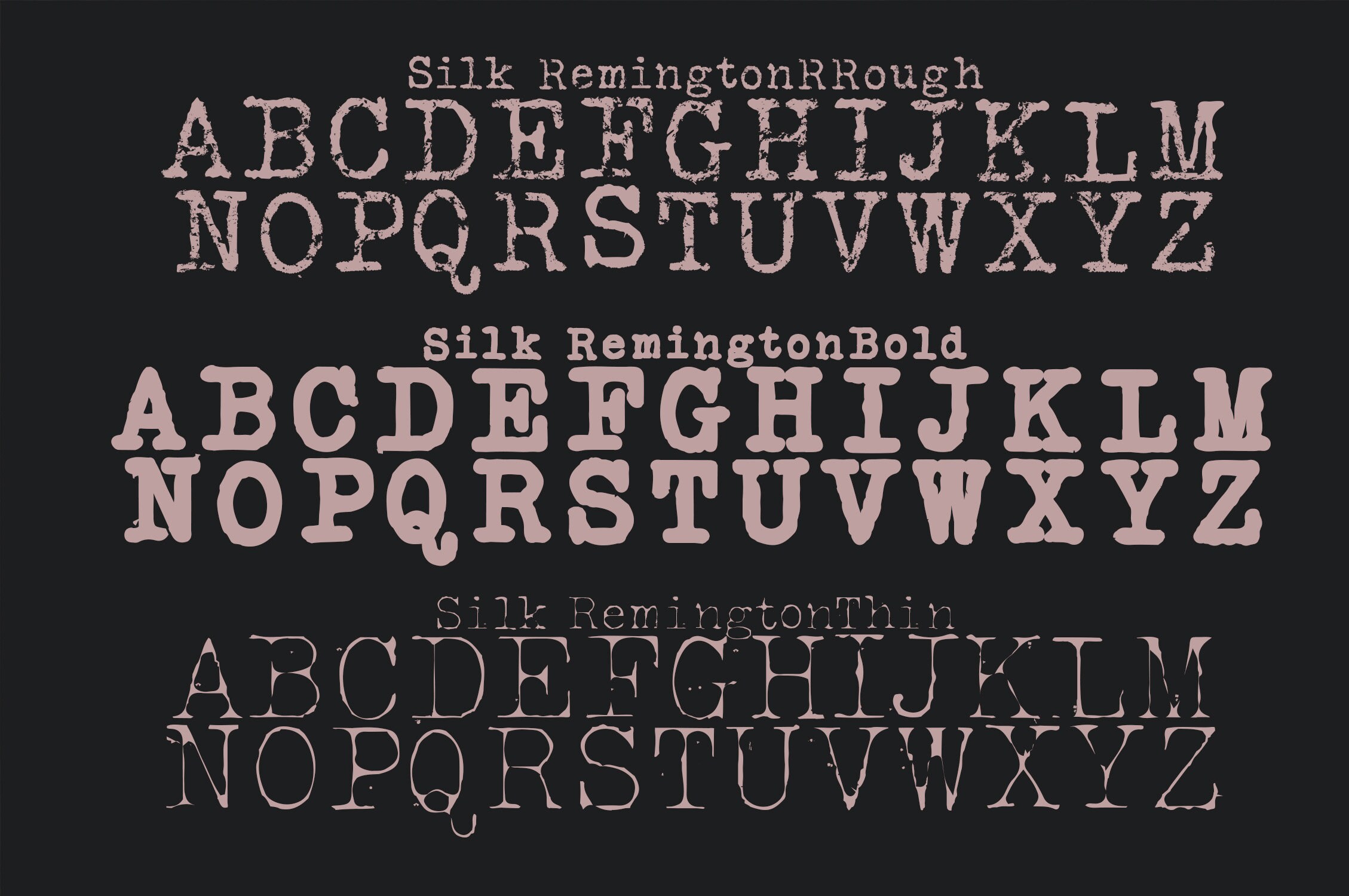 Silk Remington Typewriter Font Package | Old Vintage Font Package ...