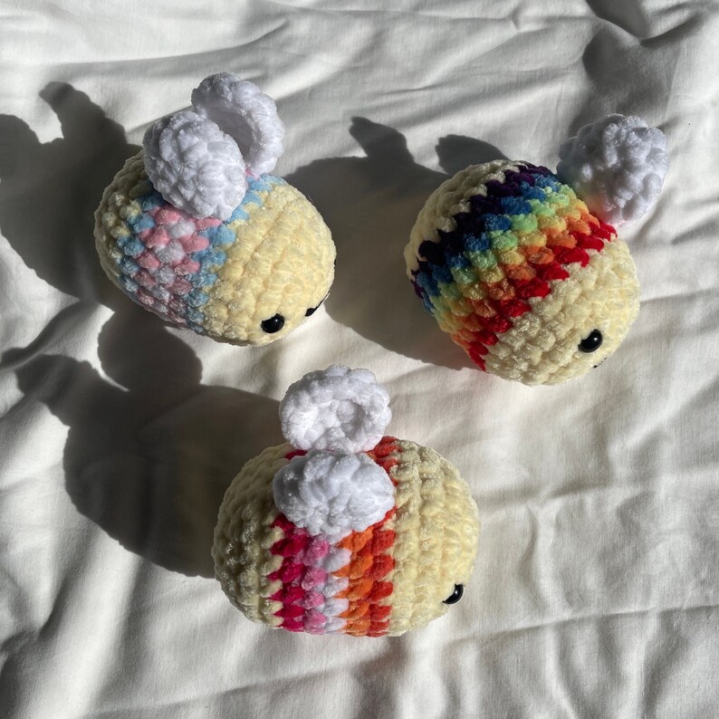 Pride Bee Crochet Plushies Made to Order Handmade Gift/toy/collectable Desk Buddy Squishable ...
