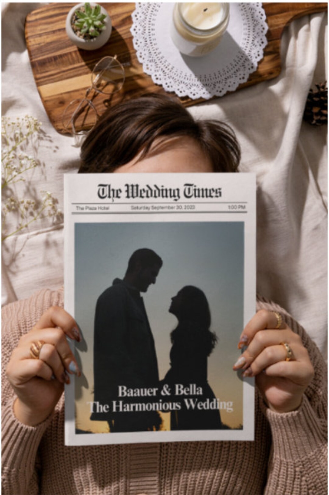 Wedding Newspaper Program Template Includes Custom Canva Editable ...