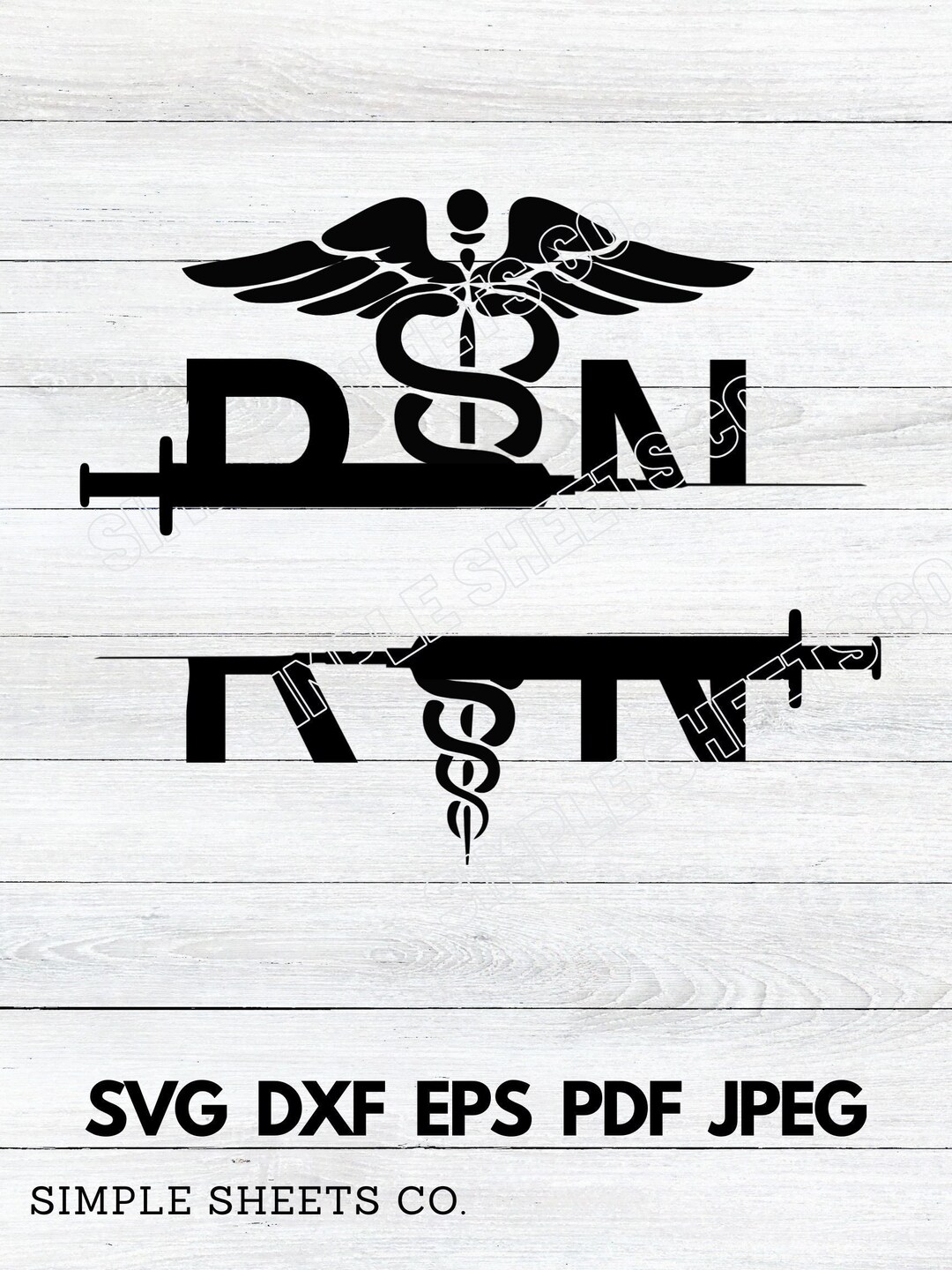 New Minimalist RN Split Monogram SVG Template, Perfect Gift for Your ...