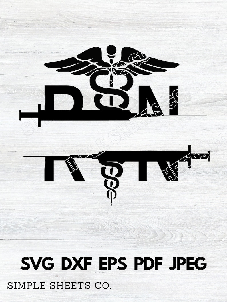 New Minimalist RN Split Monogram SVG Template, Perfect Gift for Your ...