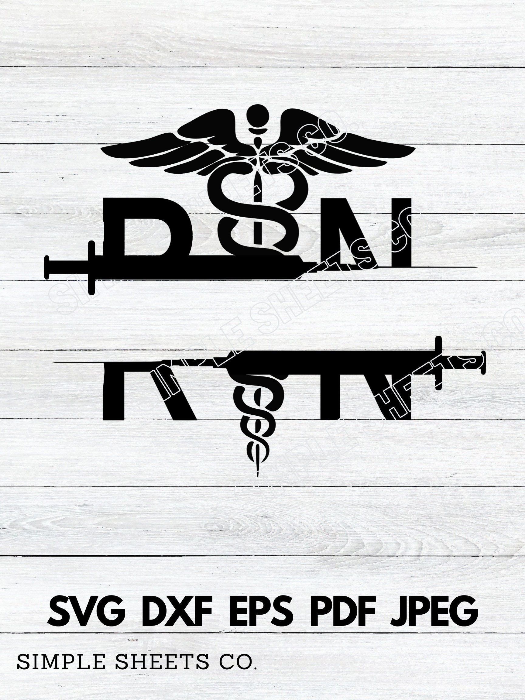 New Minimalist RN Split Monogram SVG Template, Perfect Gift for Your ...