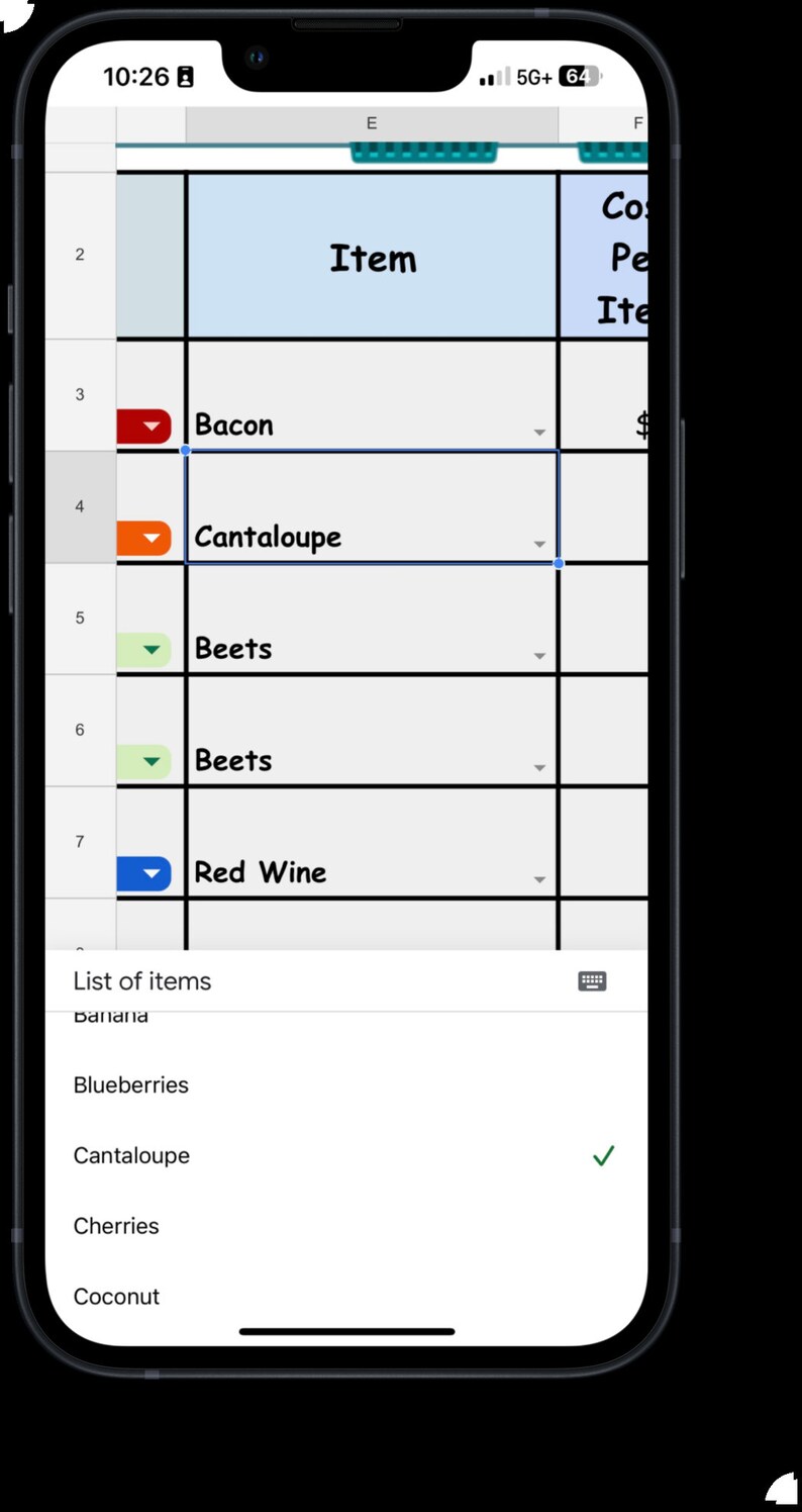 Editable Grocery List Tracker Using Google Sheets, Groceries Template ...