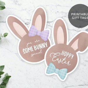 Printable Easter Bunny Gift Tags, Instant Download, Kids Easter Basket ...