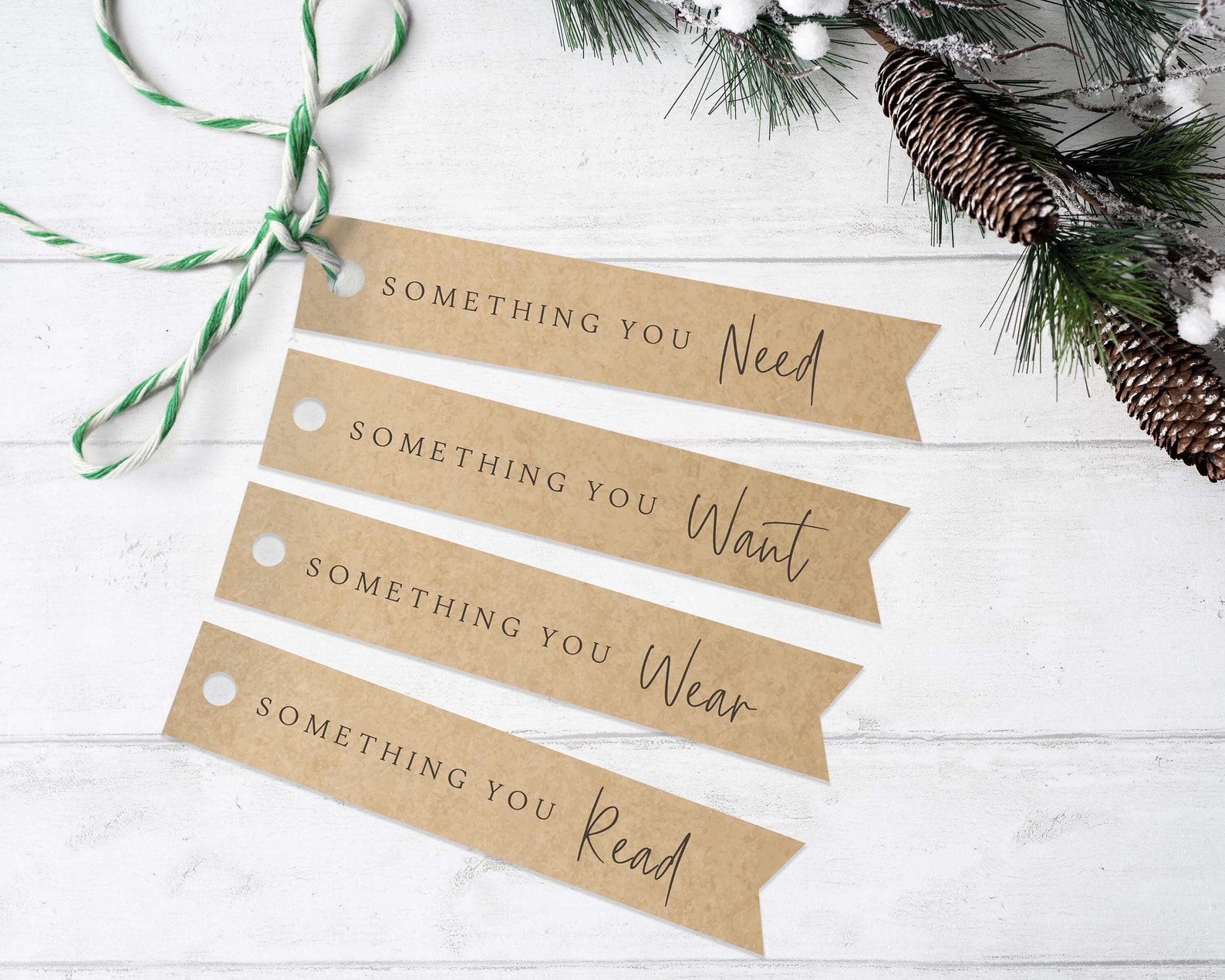 Printable Christmas Gift Tag, Something You Need Gift Tag, Want Need ...