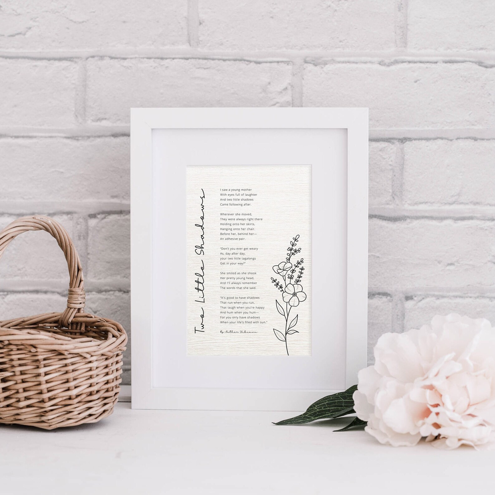 Mother Poem Printable Wall Art Two Little Shadows Poem for - Etsy