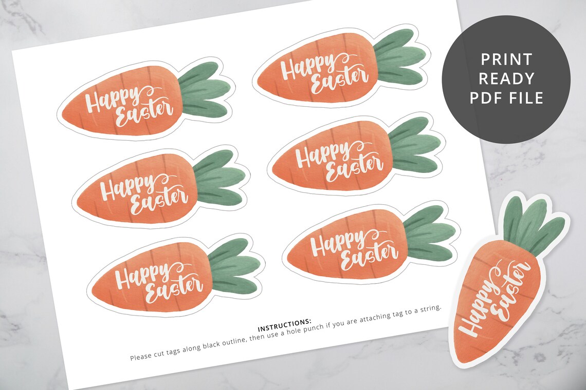 Printable Carrot Gift Tag, Instant Download, Kids Easter Basket Tag ...