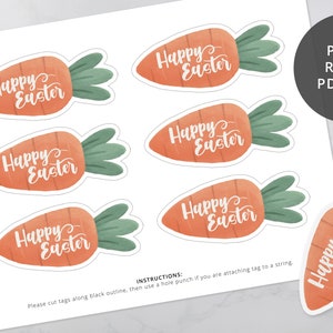 Printable Carrot Gift Tag, Instant Download, Kids Easter Basket Tag ...
