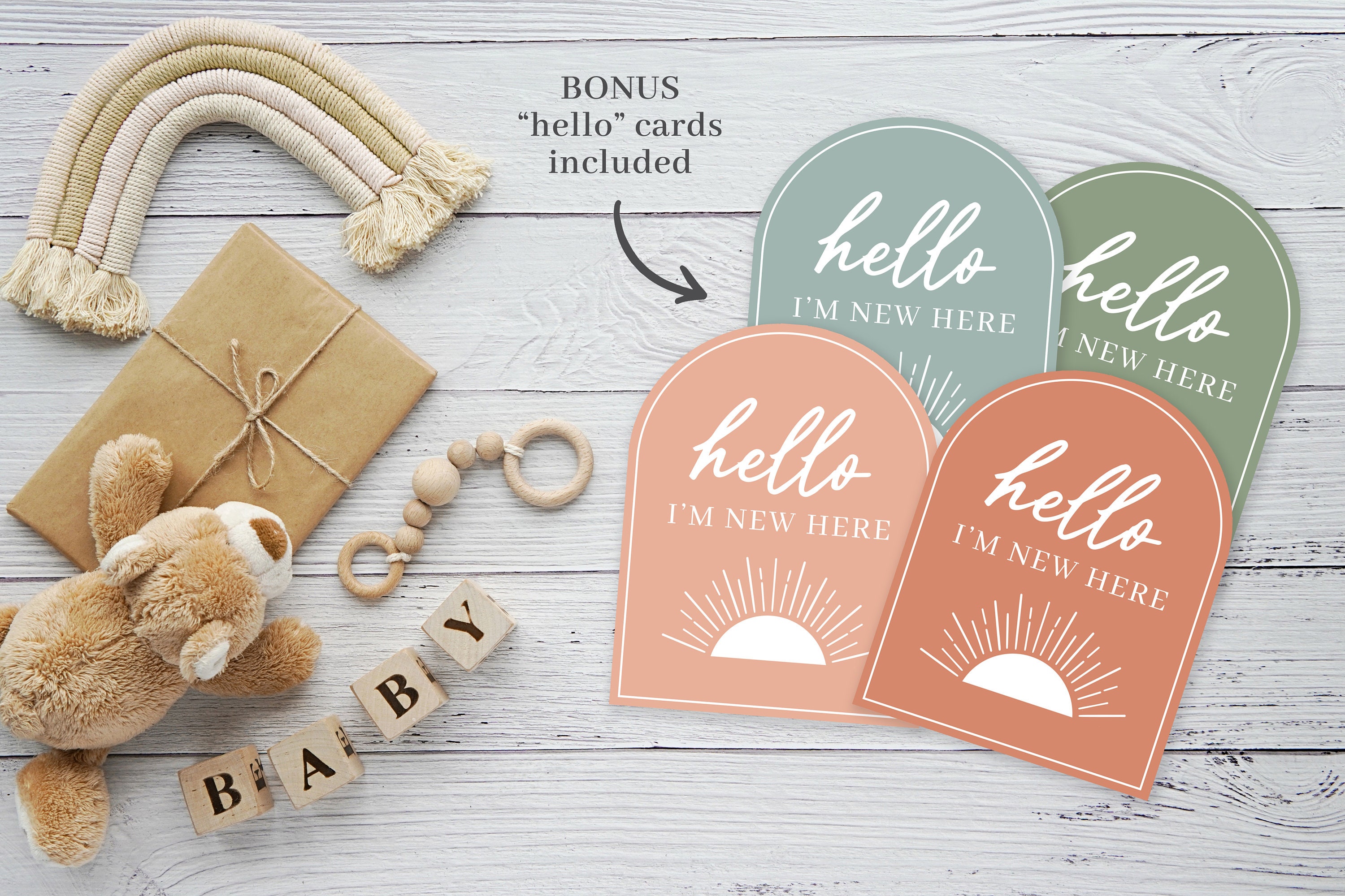 Printable Monthly Milestone Cards, Months 1-12, Baby Monthly Photos, 4 ...