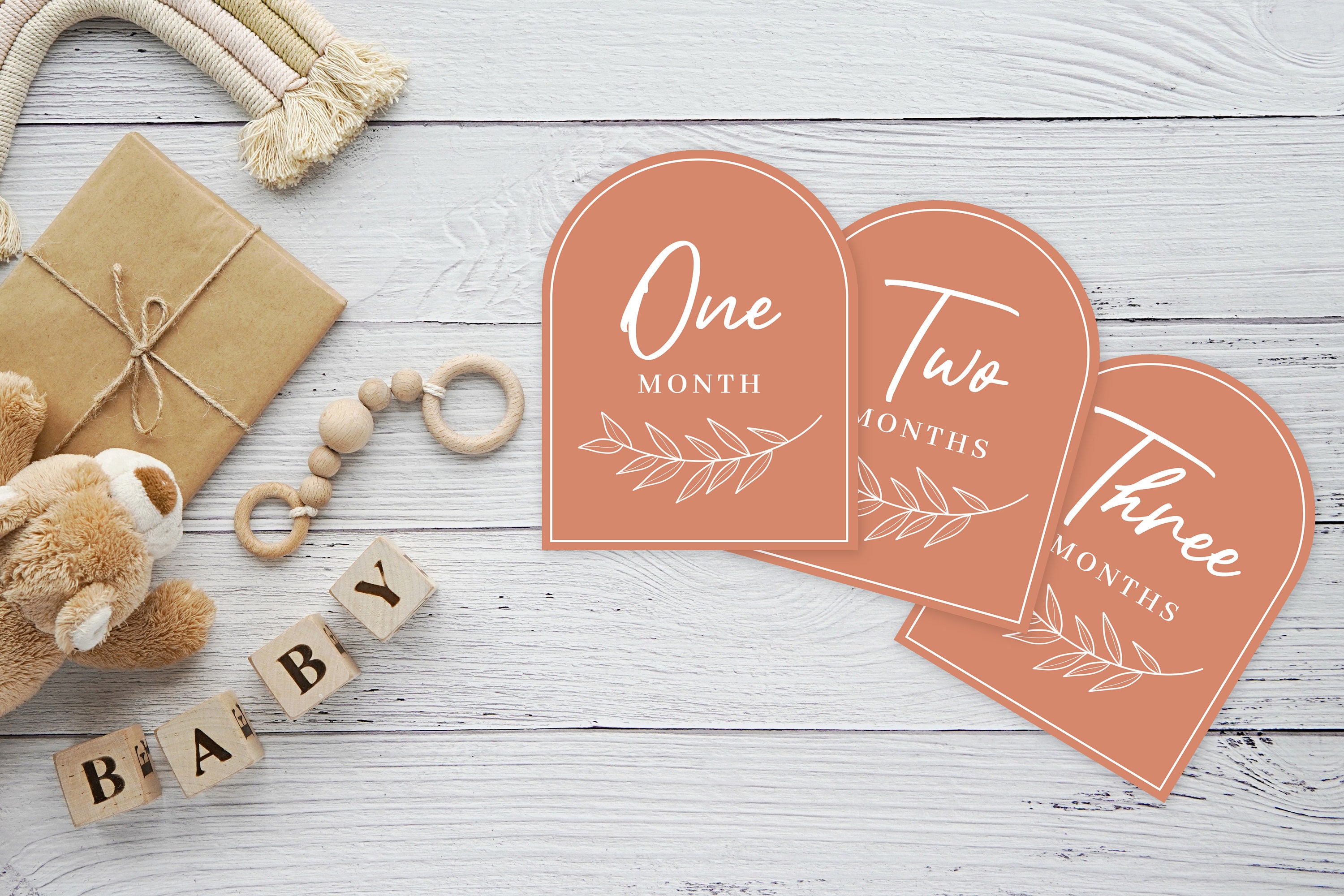 Printable Monthly Milestone Cards, Months 1-12, Baby Monthly Photos, 4 ...