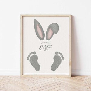 My First Easter Printable, Easter Bunny Crafts, Baby Footprint Keepsake ...