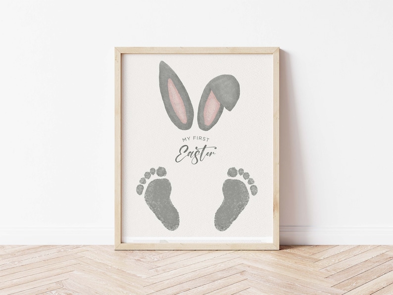 My First Easter Printable, Easter Bunny Crafts, Baby Footprint Keepsake ...