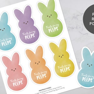 Printable Peeps Gift Tag, Instant Download, Easter Treats Tag, Kids ...