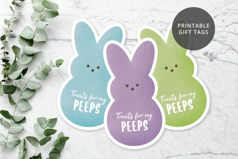 Printable Peeps Gift Tag, Instant Download, Easter Treats Tag, Kids ...