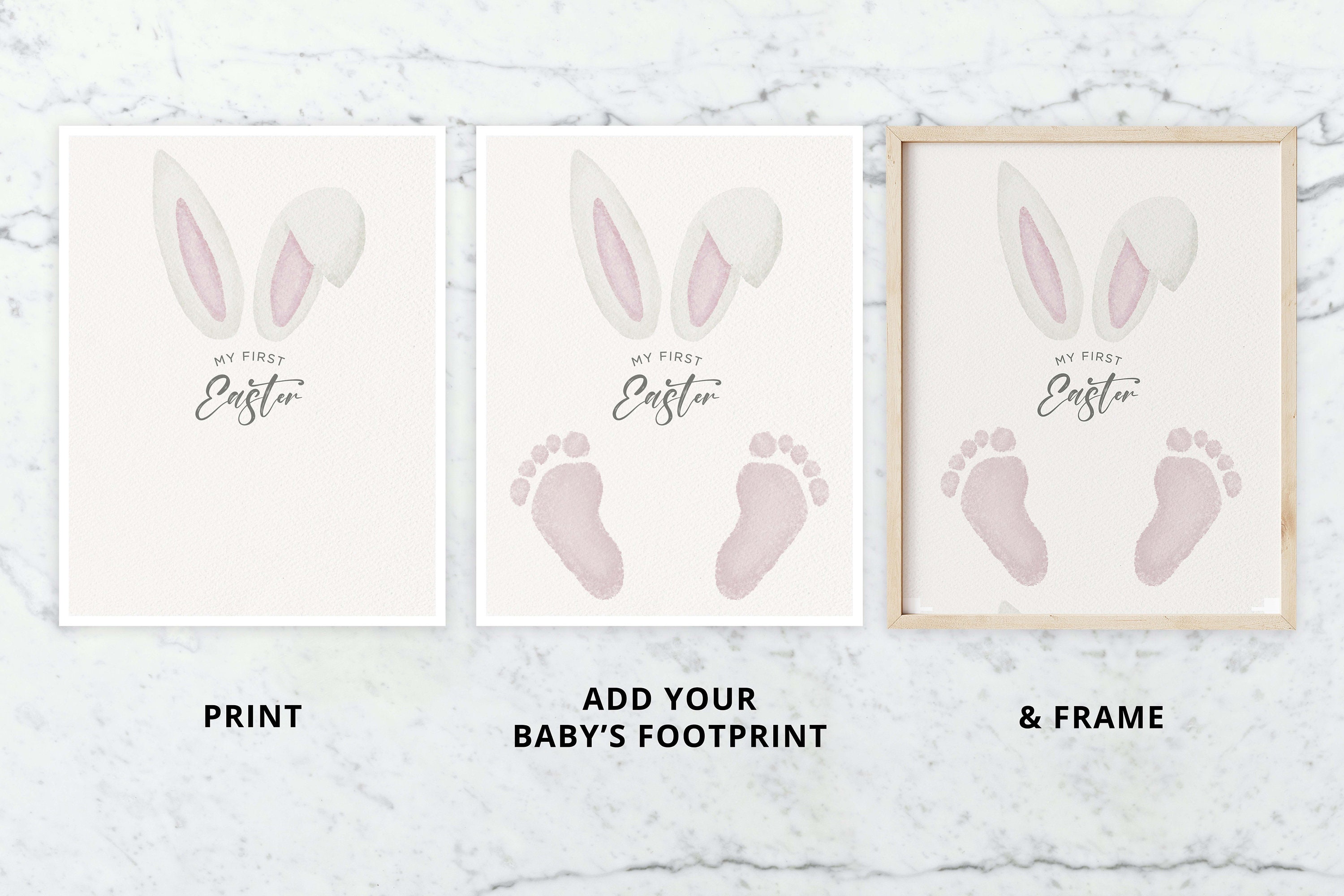 My First Easter Printable, Easter Bunny Crafts, Baby Footprint Keepsake ...