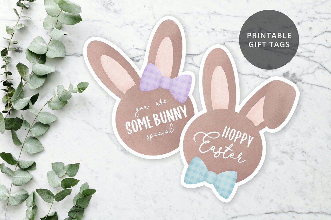 Printable Easter Bunny Gift Tags, Instant Download, Kids Easter Basket ...
