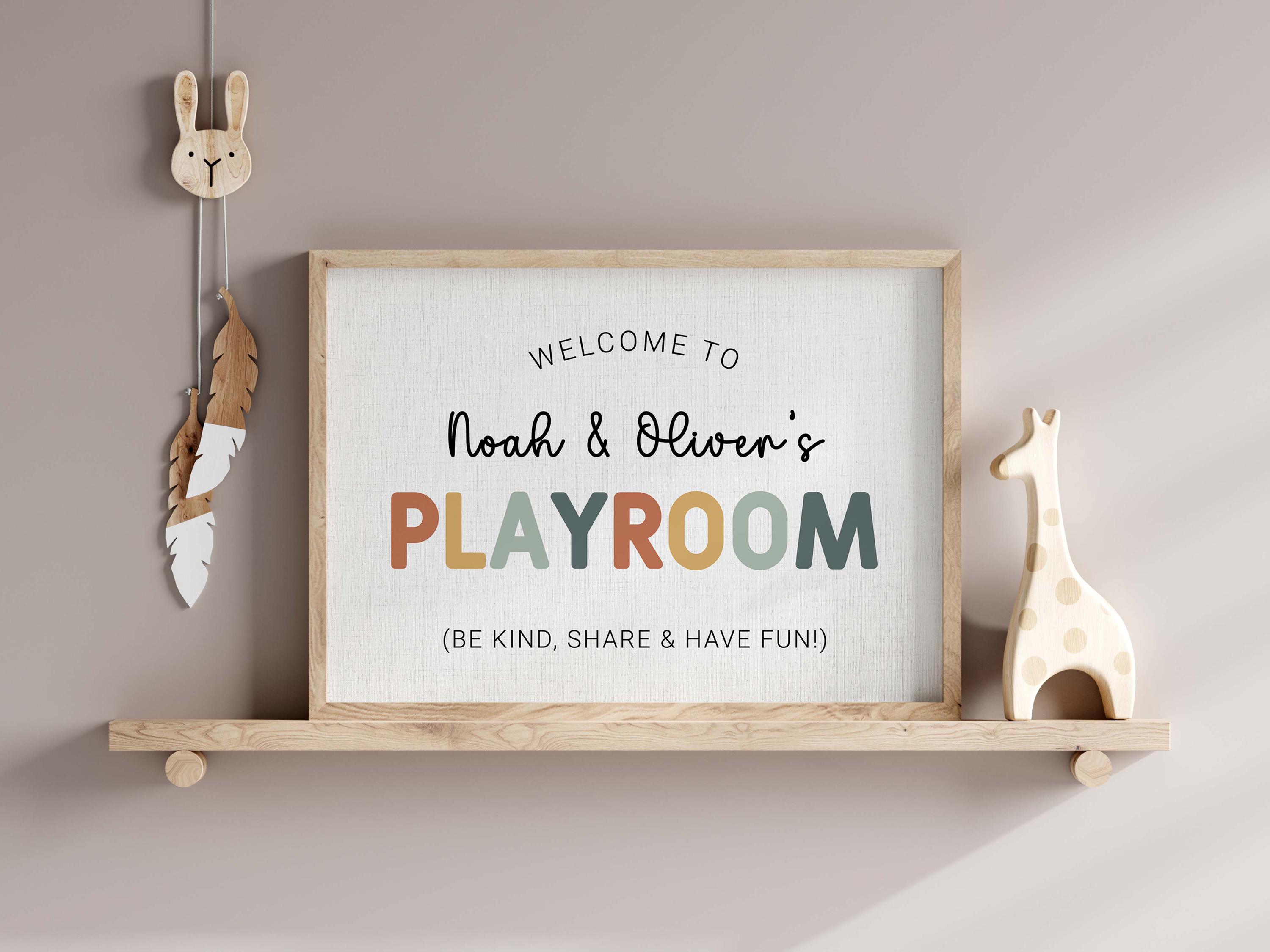 Custom Playroom Welcome Sign Printable Wall Art, Personalized Playroom ...