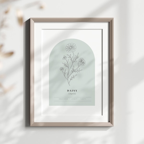 April Flower Line Drawing Art - Etsy
