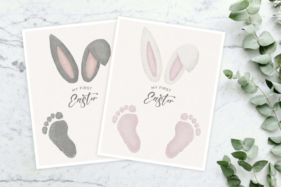 My First Easter Printable, Easter Bunny Crafts, Baby Footprint Keepsake ...