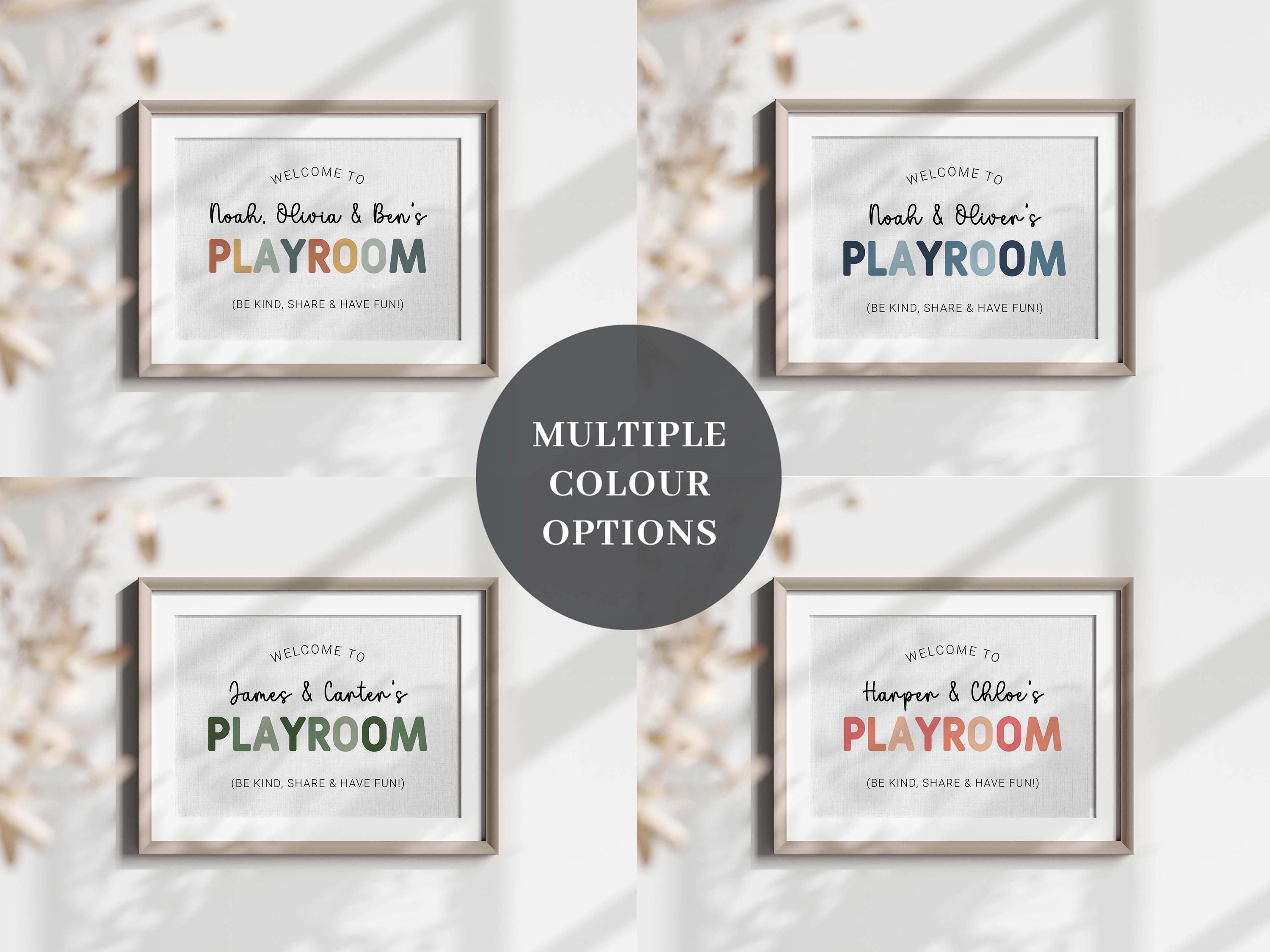 Custom Playroom Welcome Sign Printable Wall Art, Personalized Playroom ...
