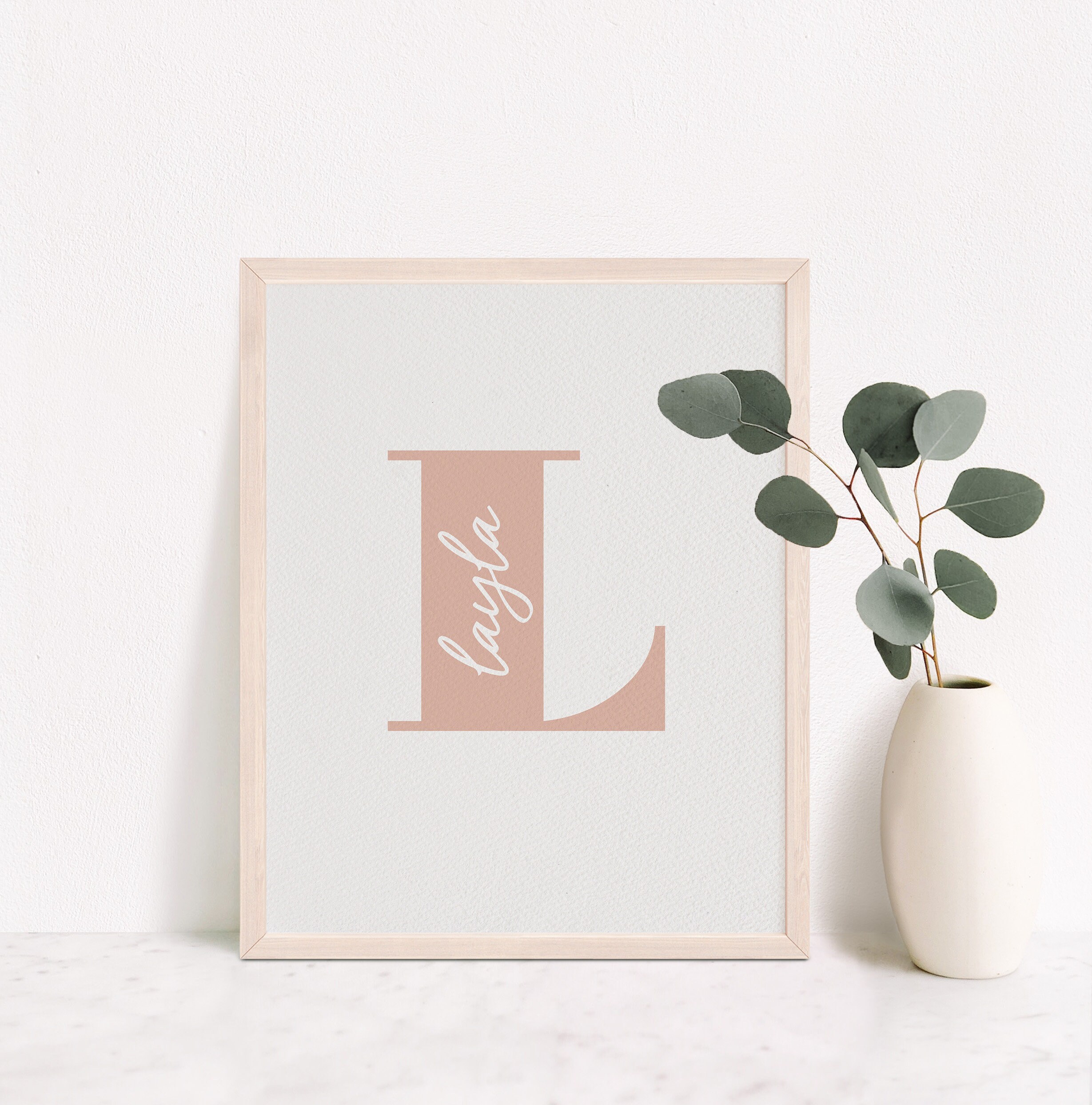 Personalized Name Printable Wall Art, Custom Initial Print, Nursery or ...