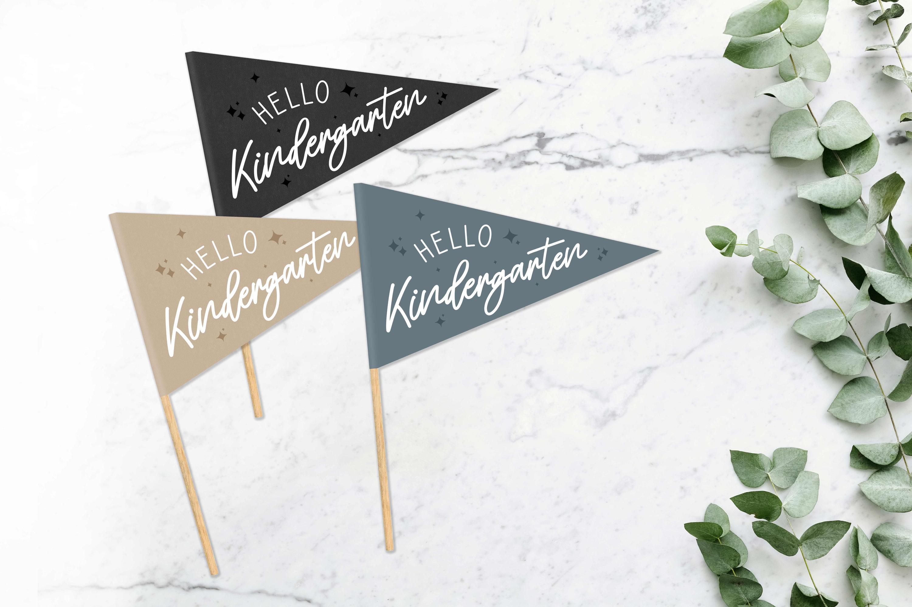 Hello Kindergarten Printable Pennant, First Day of School Printable ...