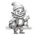 20 Charming Musical Gnomes Grayscale Coloring Pages for Adults & Kids ...