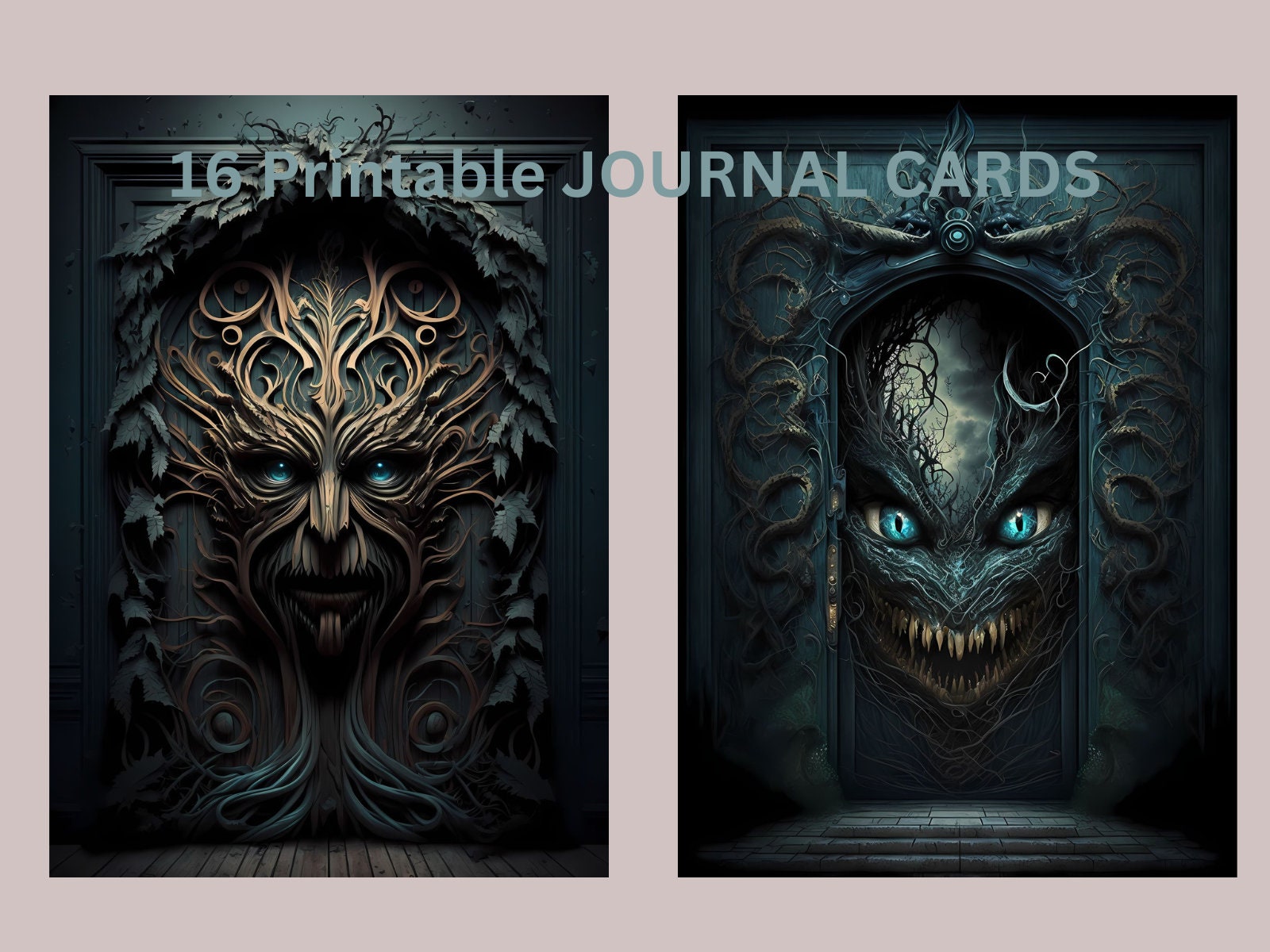 Scary Doors-printable Journal Cards & ATC Cards, Journaling Supplies ...
