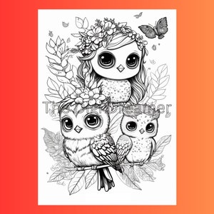 20 Printable Adorable Cute Chirping Woodland Birds Grayscale Coloring ...