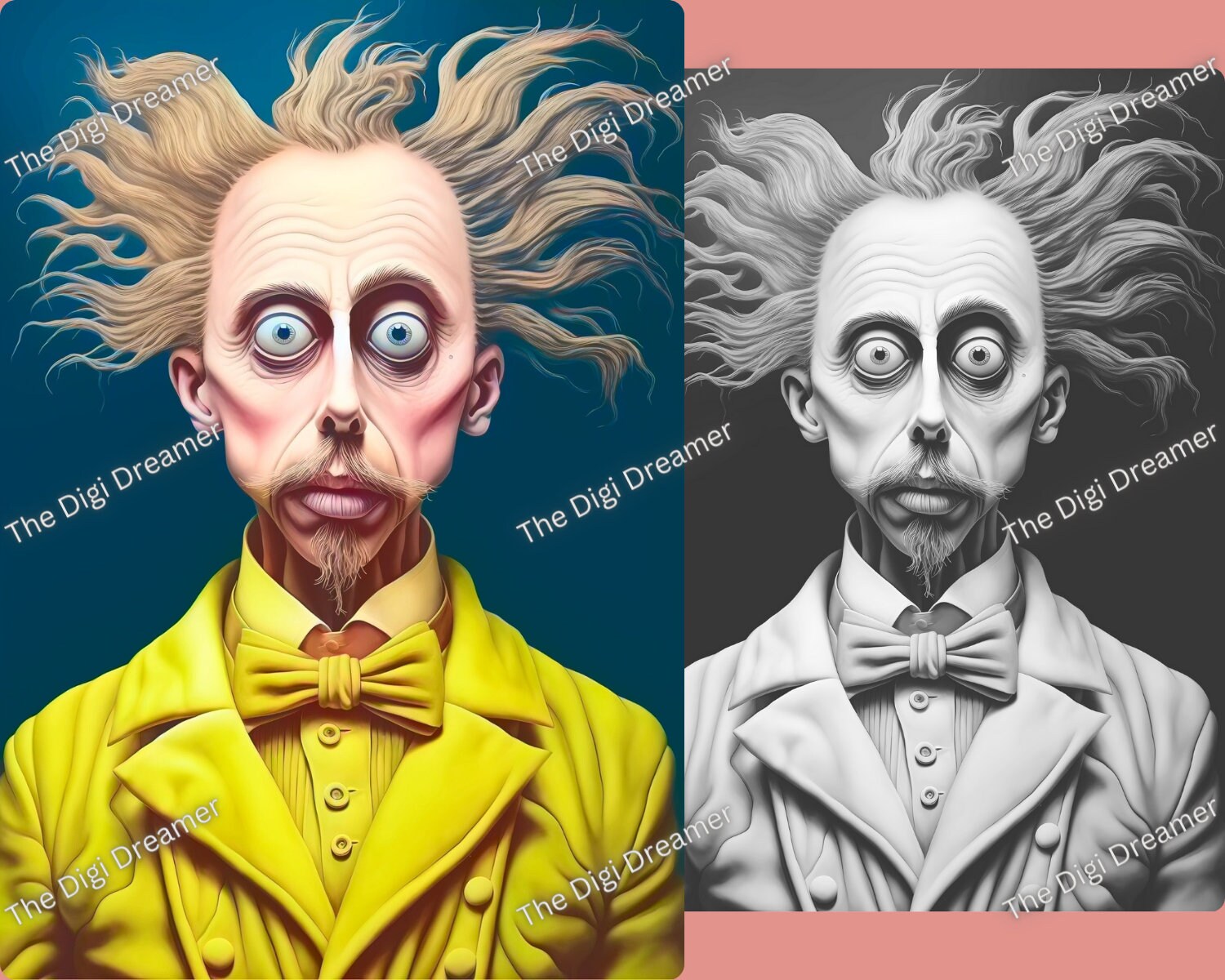 35 Spooky Men-grayscale Printable Coloring Pages for Adults & - Etsy