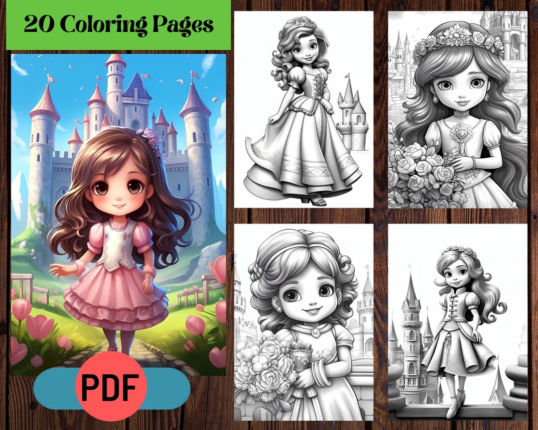 20 Printable Fairy Tale Castle Princess Grayscale Coloring Pages for ...