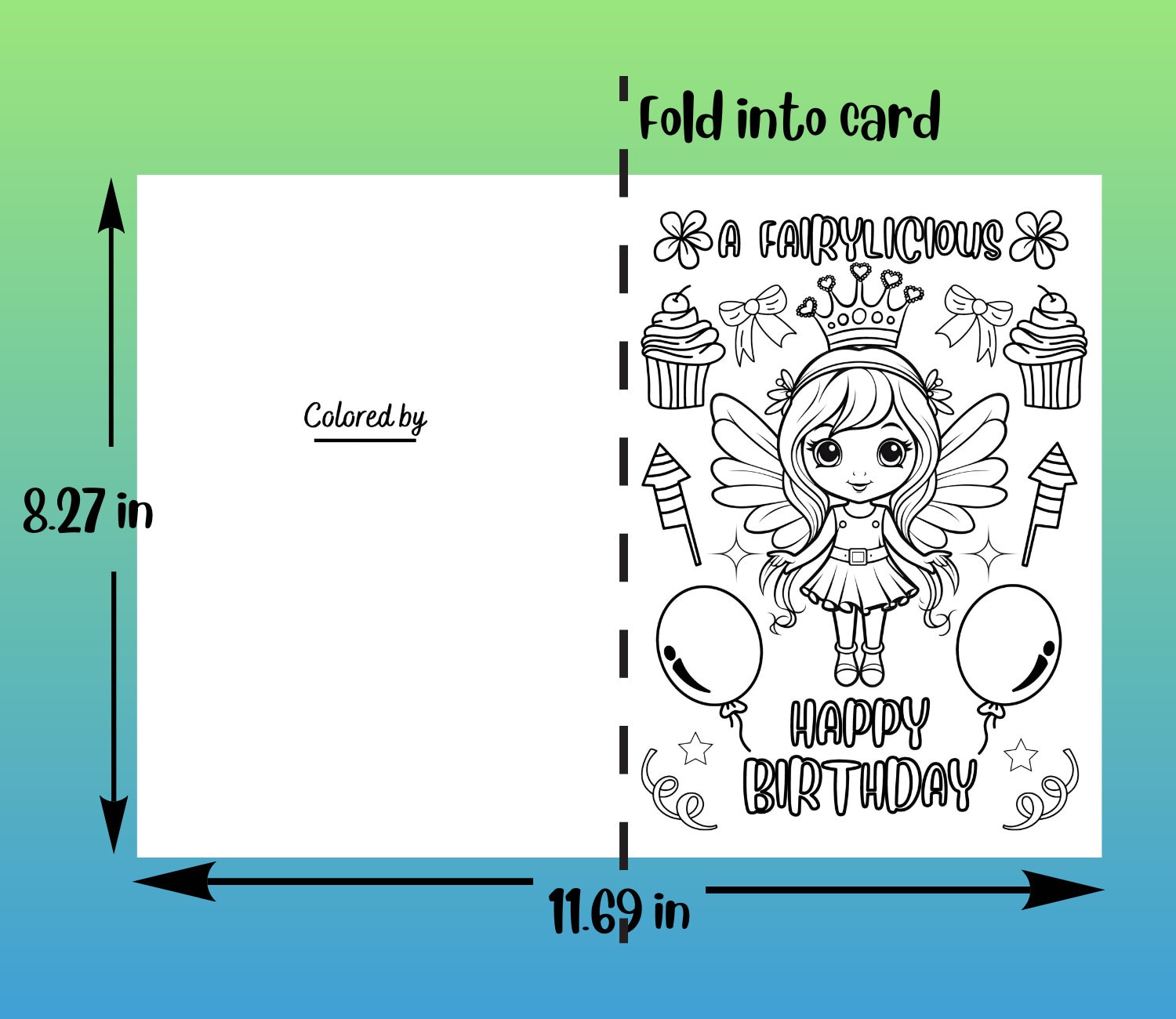 Printable Coloring Birthday Greeting Card for Kids DIY - Etsy