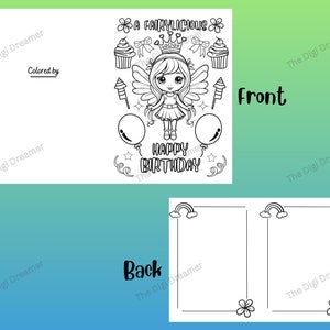 Printable Coloring Birthday Greeting Card for Kids, DIY Birthday Gift ...