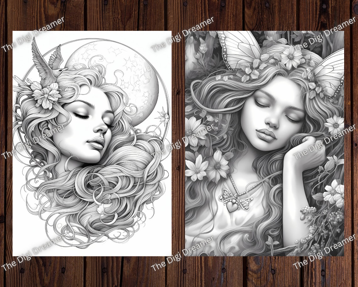 10 Printable Beautiful Sleeping Fairies Enchanted Dreams - Etsy